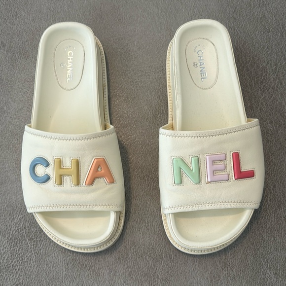 CHANEL | Shoes | Chanel Leather Slides | Poshmark